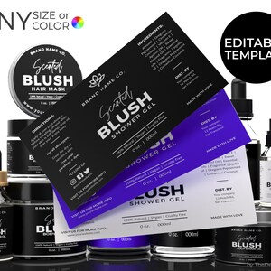 DIY Customizable Body Product Label Template Set | Printable Product ...