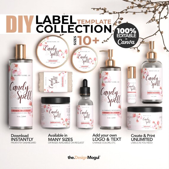 Candy DIY 100% Editable Skin Care Label Body Butter Label - Etsy