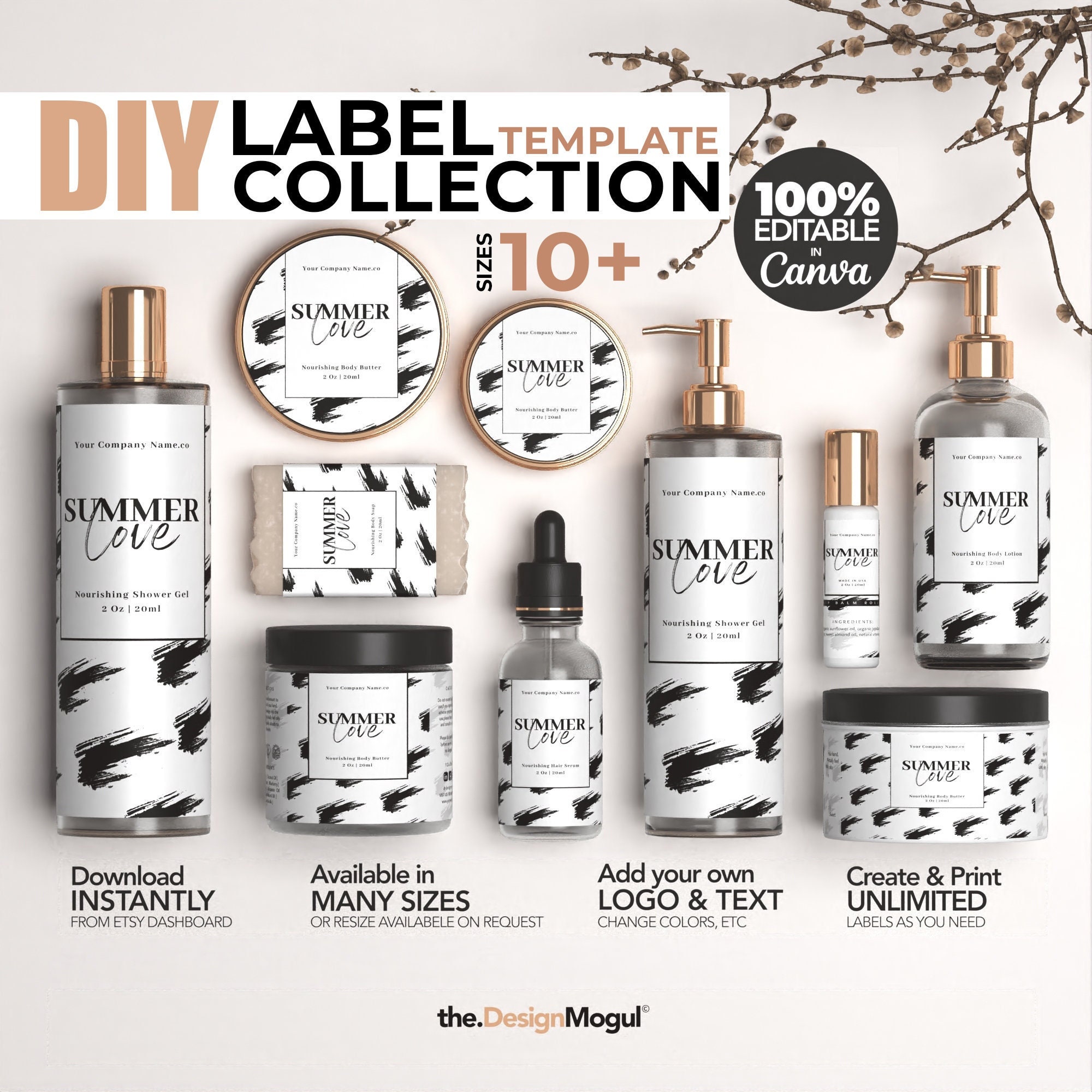 Editable Body Product Labels CANVA DIY Cosmetic Labels - Etsy UK