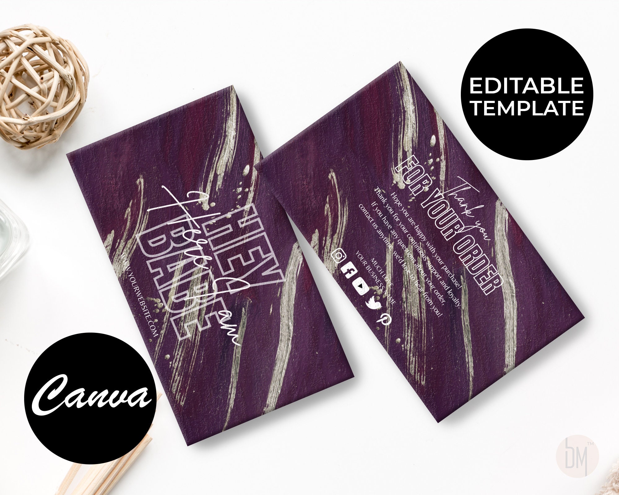 Minimalist Thank You for Your Order Card Template Thank You | Etsy