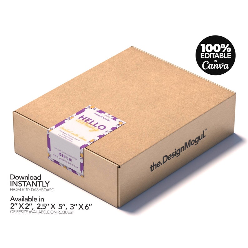 Diy Editable Box Label Template Custom Packaging Labels Etsy