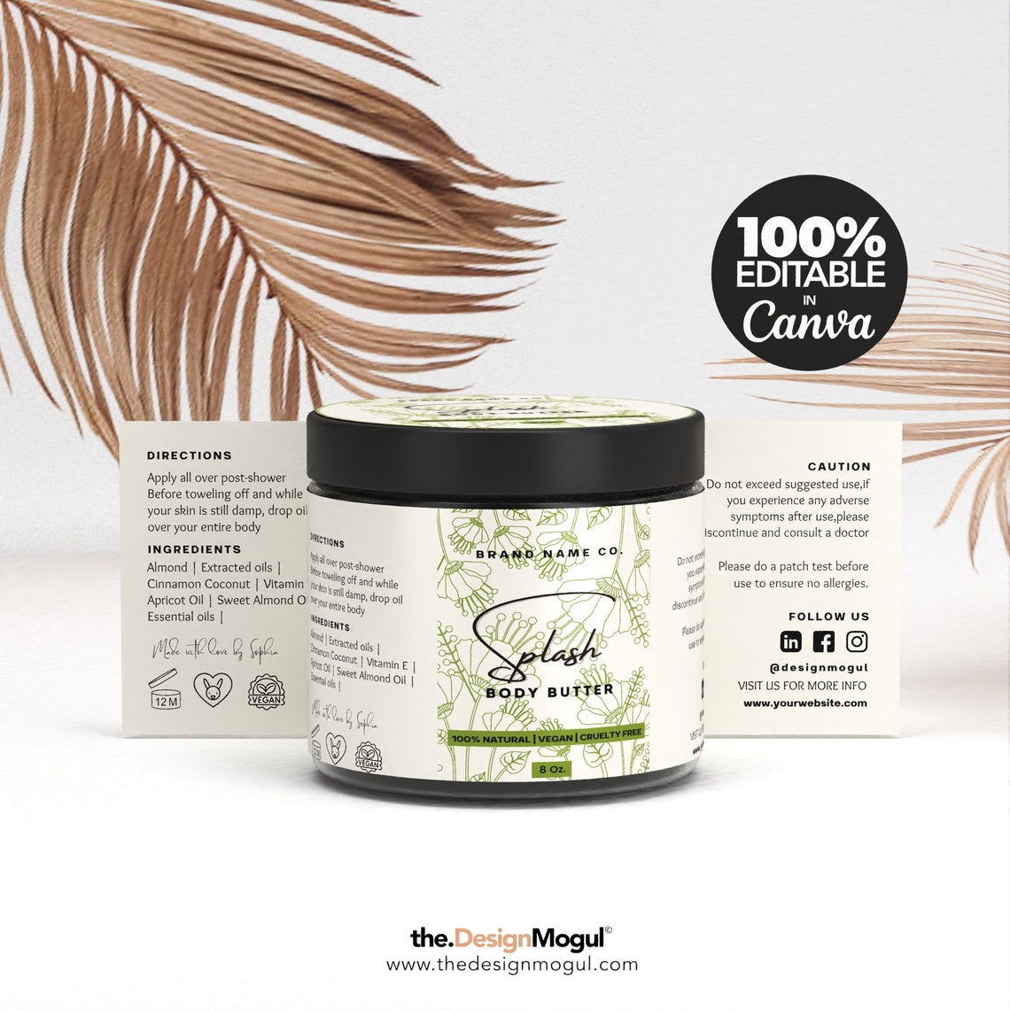 Splash DIY Editable Skincare Product Label Collection Body - Etsy