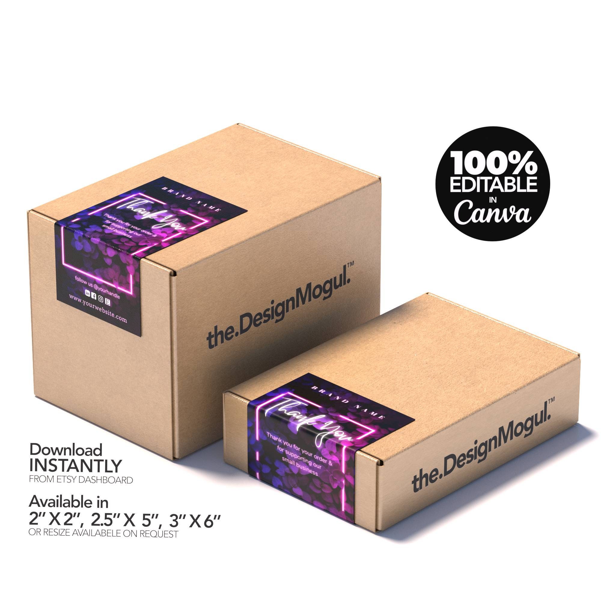 Editable Box Label Templatepackaging Labels Order Packaging | Etsy