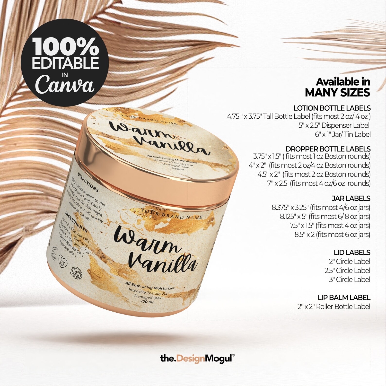 Editable Body Product Labels Custom Skin Care Labels DIY - Etsy