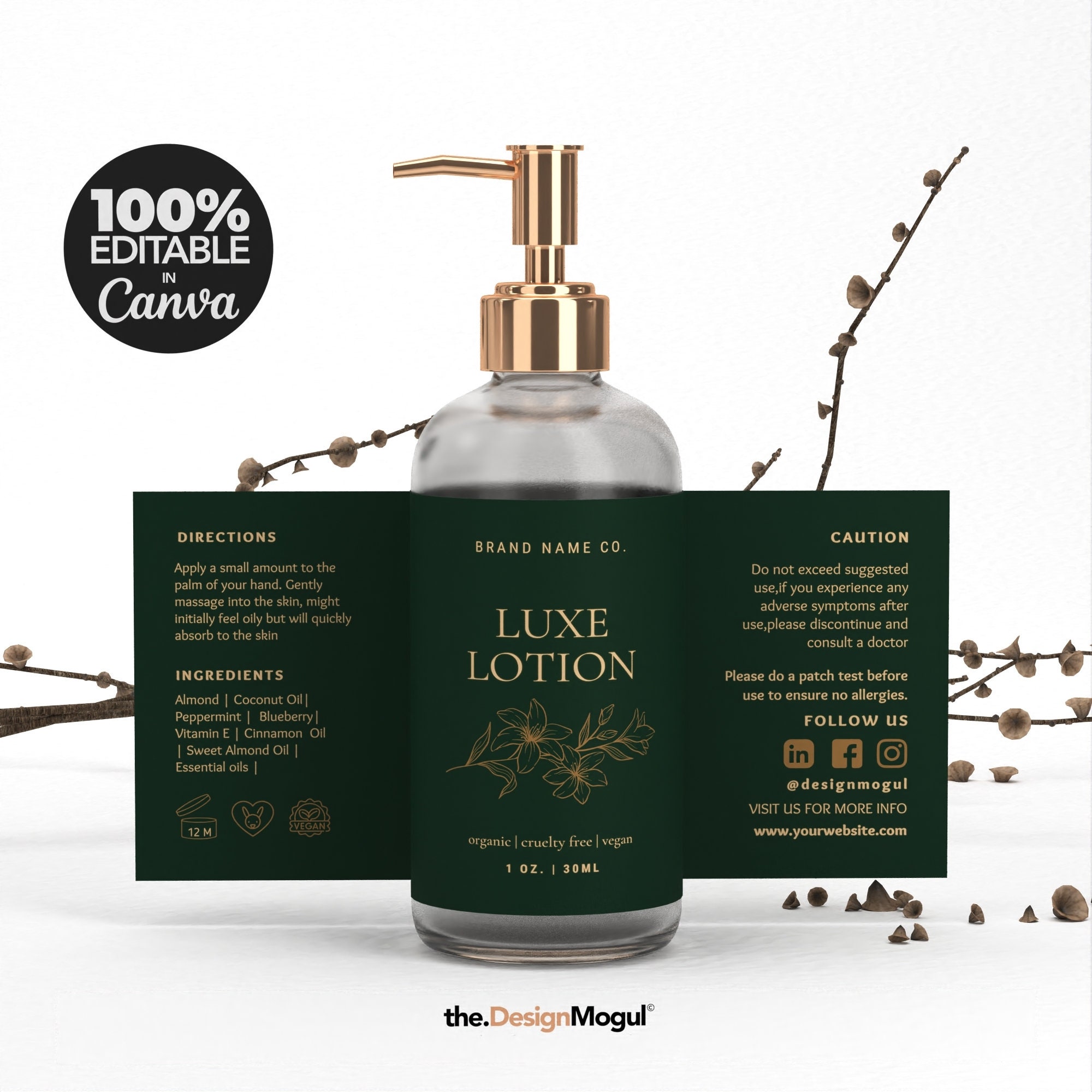 Editable Body Product Labels CANVA DIY Cosmetic Labels - Etsy UK