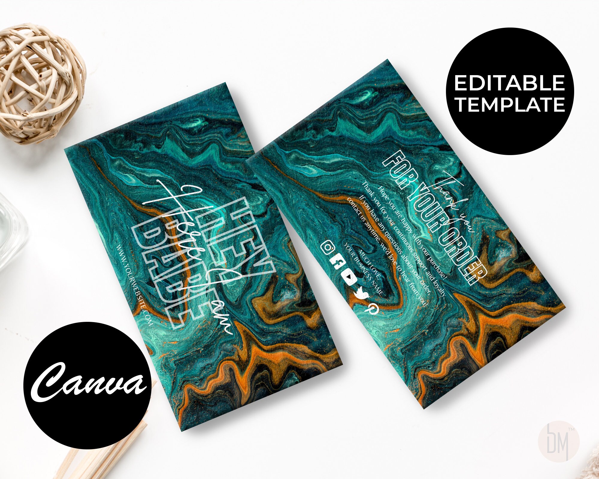 Minimalist Thank You for Your Order Card Template Thank You | Etsy