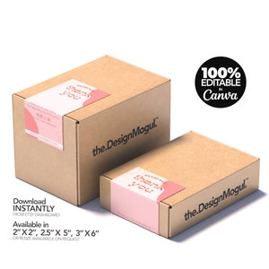 BOHO Pink DIY Editable Box Label Template, Custom Packaging Labels ...
