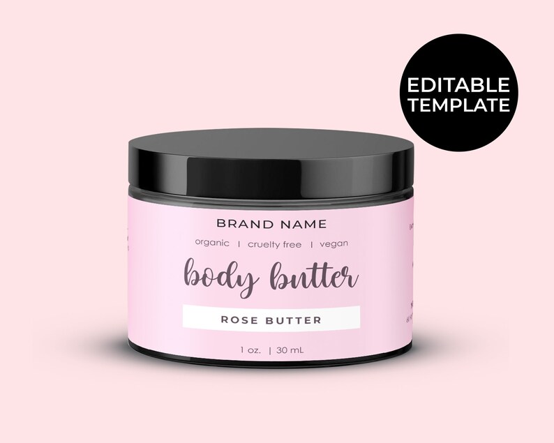 DIY Editable Body Butter Jar Label Template Perfect for - Etsy