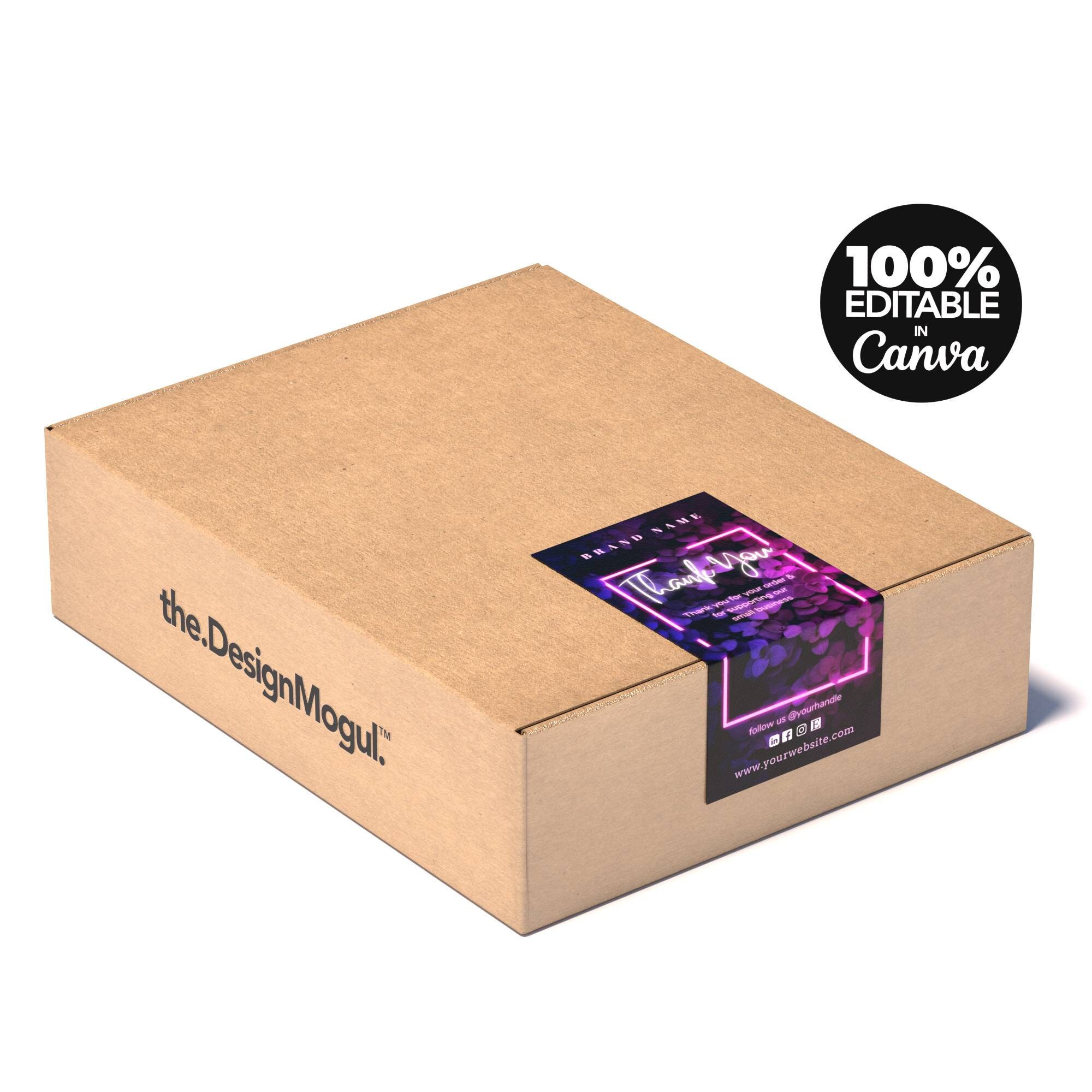 Editable Box Label Templatepackaging Labels Order Packaging | Etsy