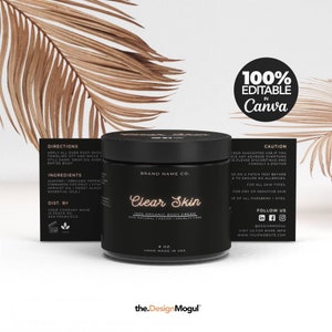 DIY Editable Skincare Product Label Collection - Body Butter / Beard ...