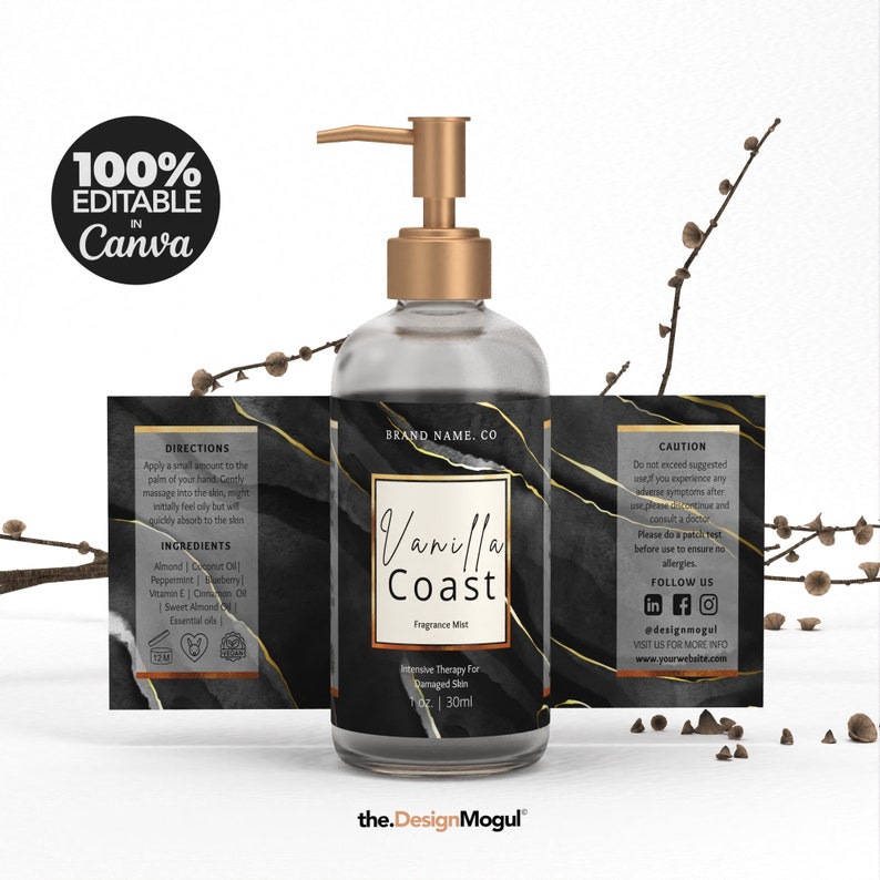 Editable Body Product Labels Custom Skin Care Labels DIY - Etsy