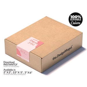 BOHO Pink DIY Editable Box Label Template, Custom Packaging Labels ...