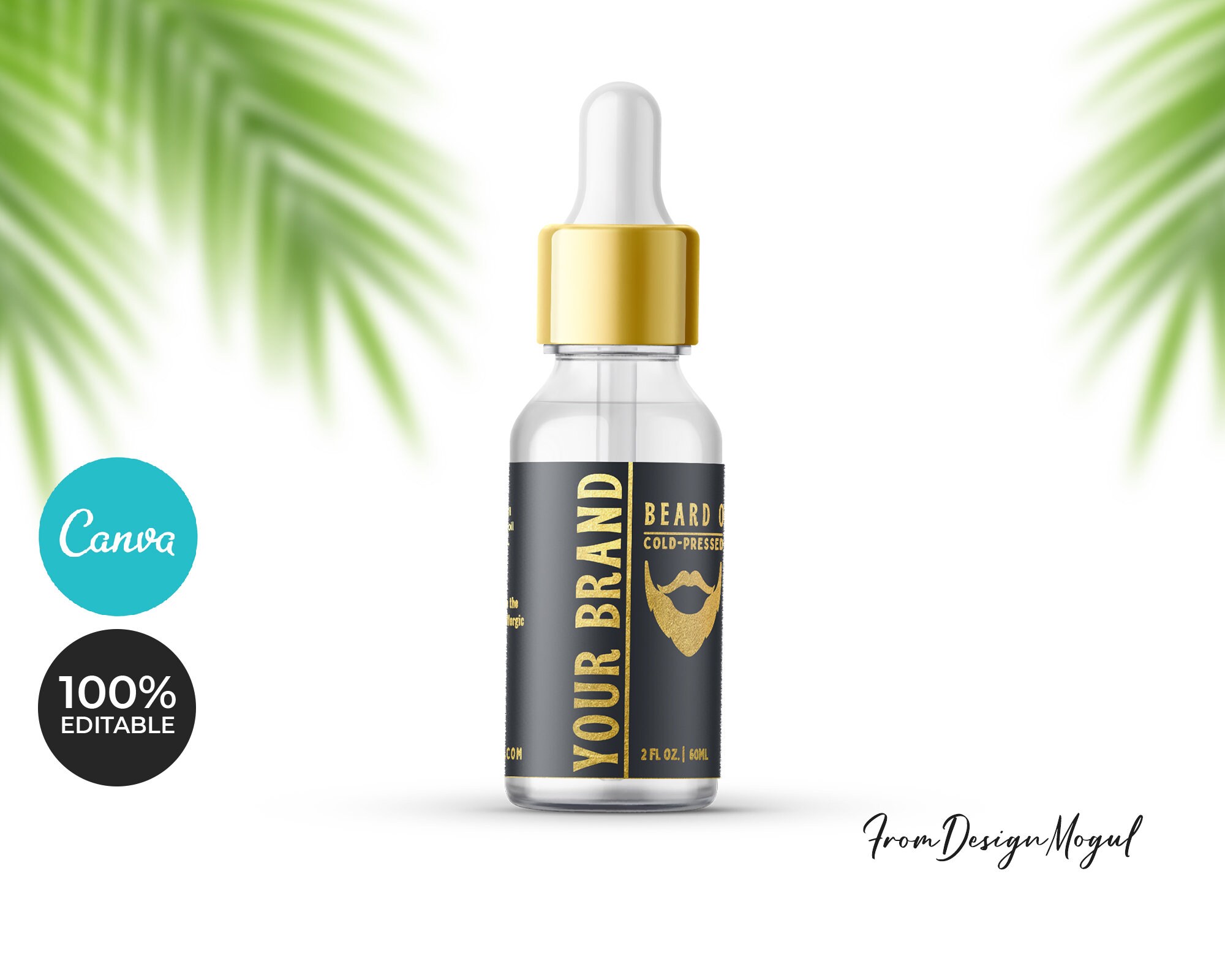 Editable Beard Oil Product Label Template Essential Oil - Etsy