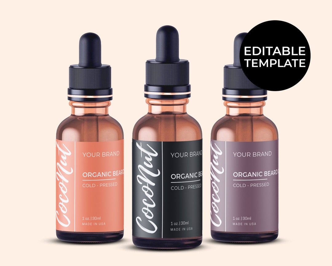 Editable Bottle 1 Oz 2 Oz 4oz Label Template Editable Oil - Etsy