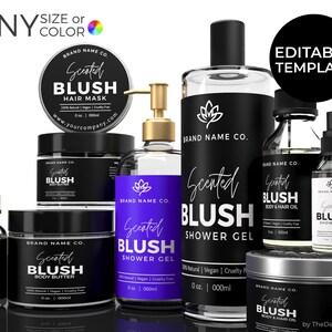 DIY Customizable Body Product Label Template Set | Printable Product ...