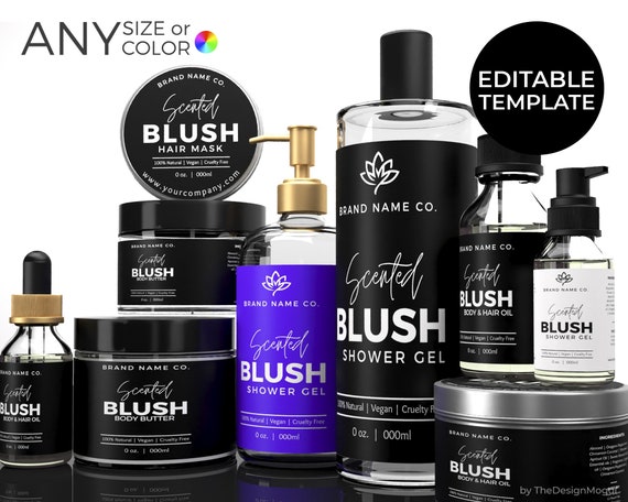 DIY Customizable Body Product Label Template Set Printable - Etsy