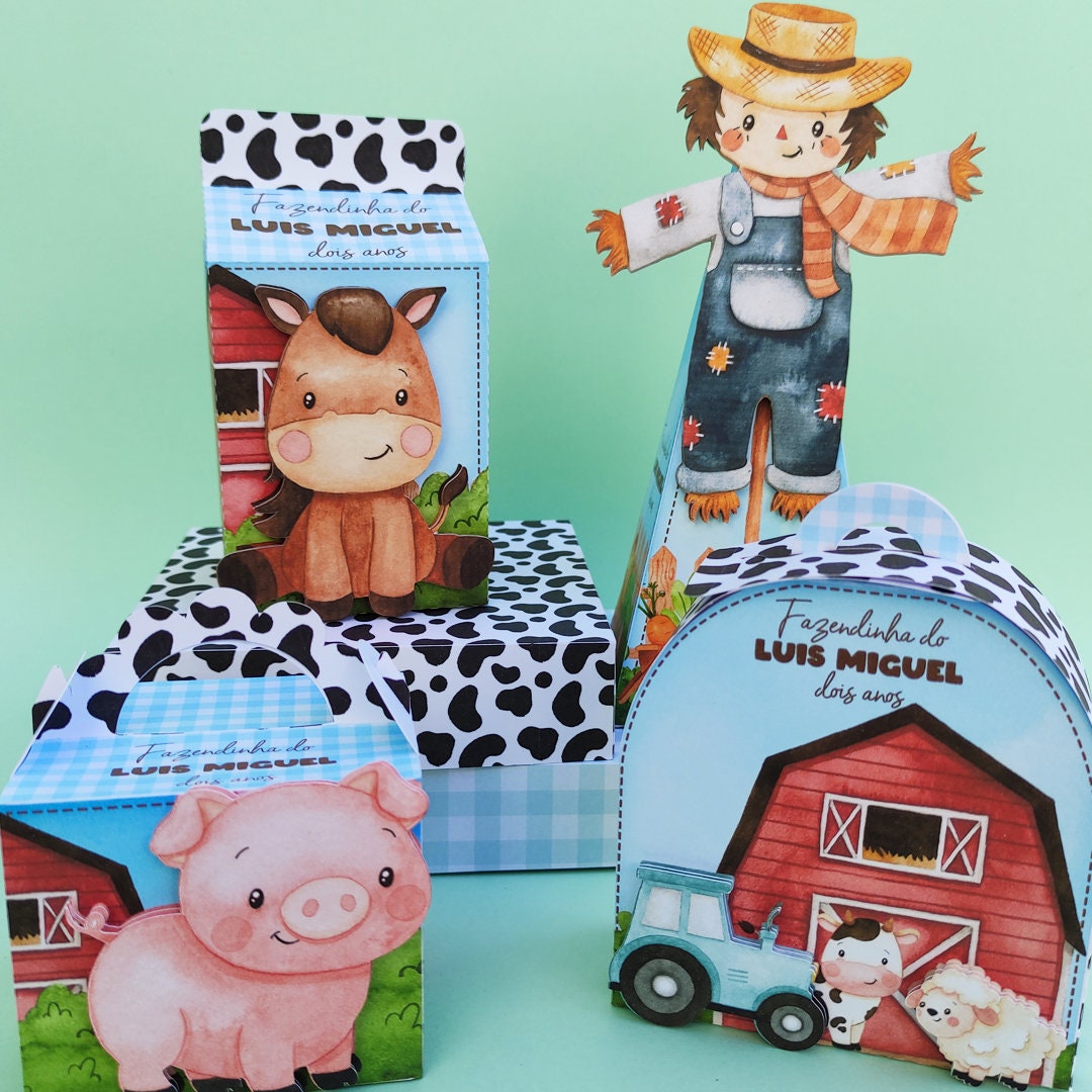 Farm Favor Boxes Farm Birthday Theme Farm Gable Boxes Farm - Etsy