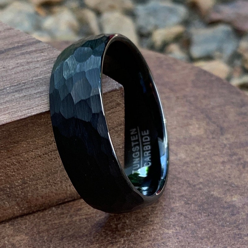 Silver and Black Male Rings - Etsy
