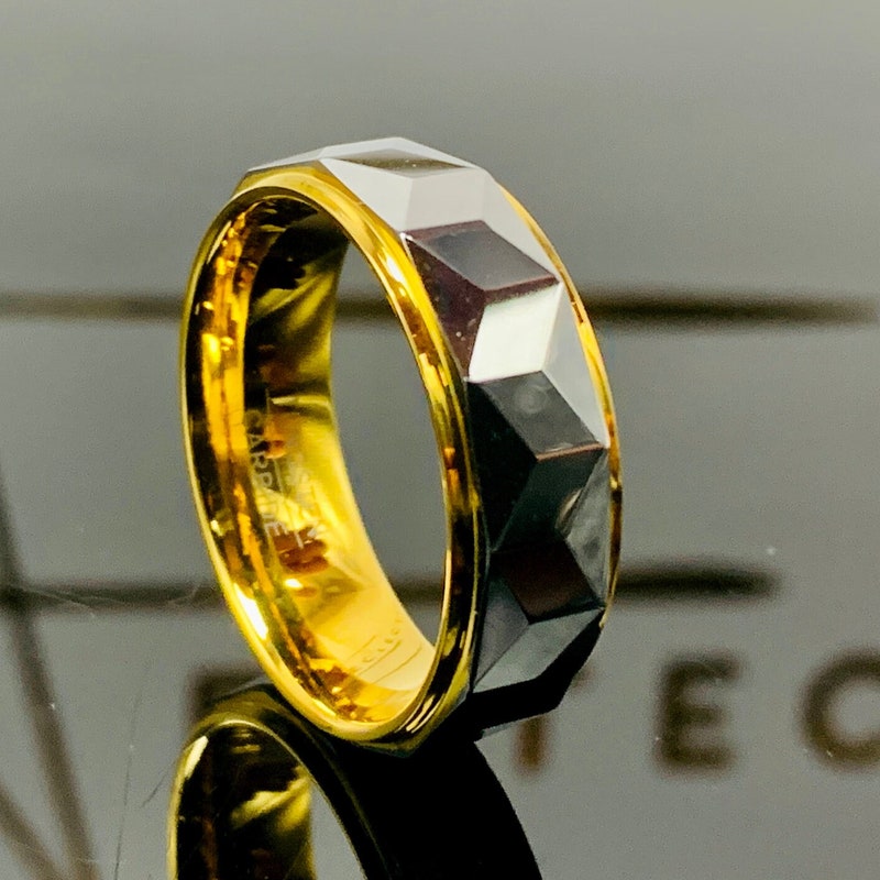 Faceted Wedding Ring - Etsy