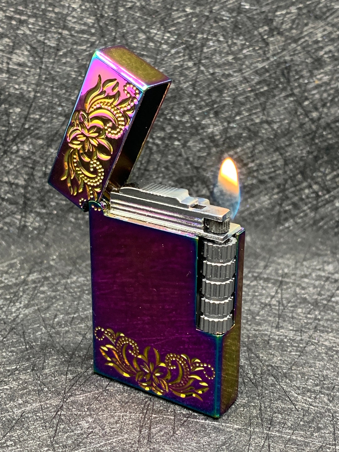 Engraved Lighter, Refillable Flip Top With Side Grind Flint, Cool ...