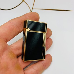 Fancy Butane Lighter, Refillable Flip Top With Side Flint, Black & Gold ...