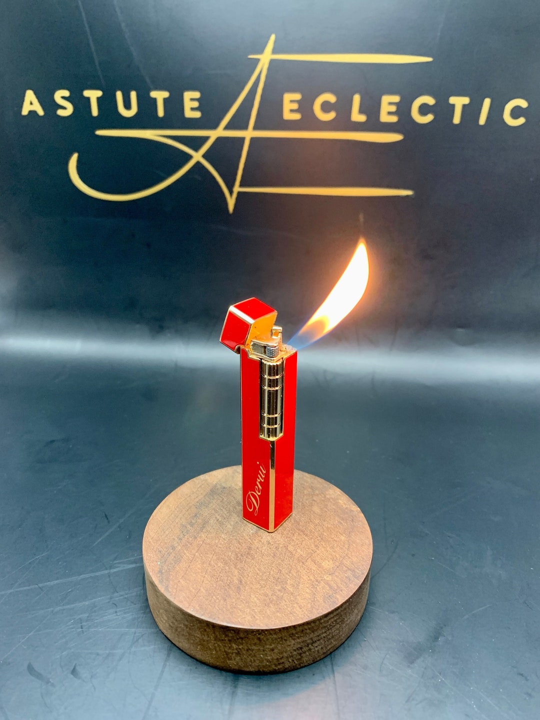 Luxury Slim Lighter Red Flip Top Side Grind Flint Refillable Butane ...