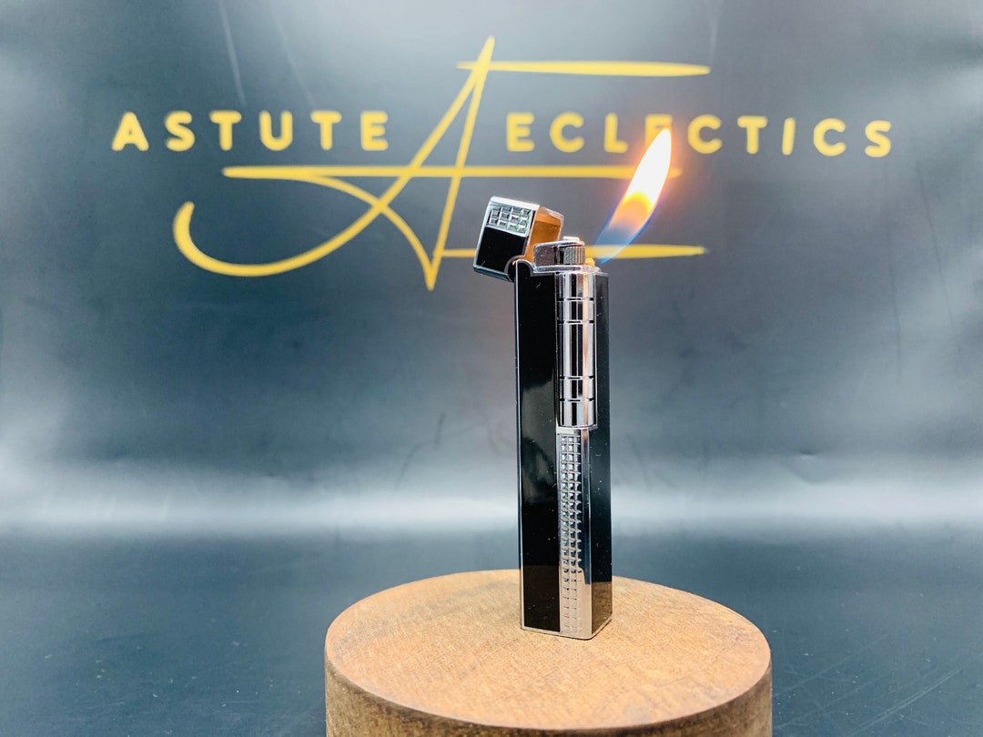 Luxury Slim Lighter Black & Chrome Flip Top Side Grind Flint - Etsy