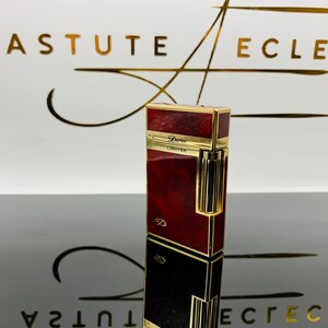High End Lighter, Ruby Red & Gold, Butane Refillable With Side Flint ...
