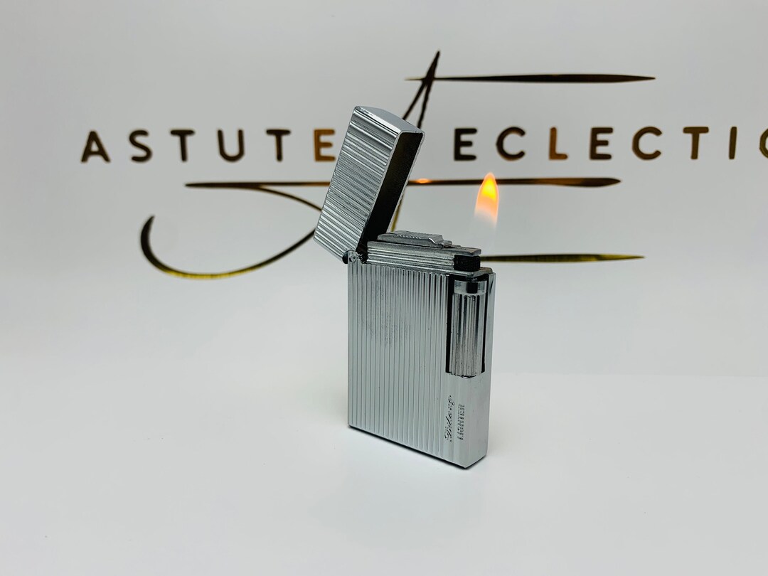 Silver Flint Lighter, Refillable Butane Flip Top With Side Grind Flint ...