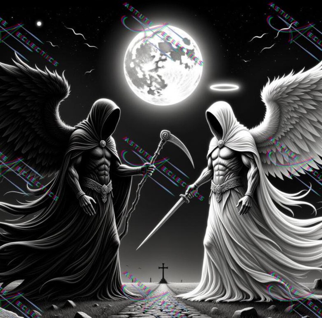 Reaper Vs Angel Image Design File - SVG - PNG - JPEG - Laser Engraving - Wallpaper - Instant ...