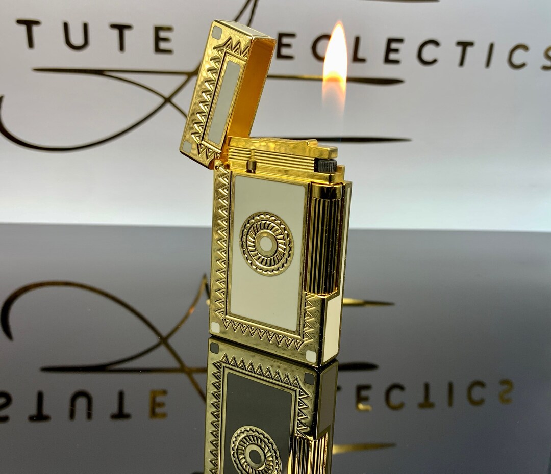 Top Notch Gentlemens Lighter, Luxury Gold Engraved Butane Flint Lighter ...