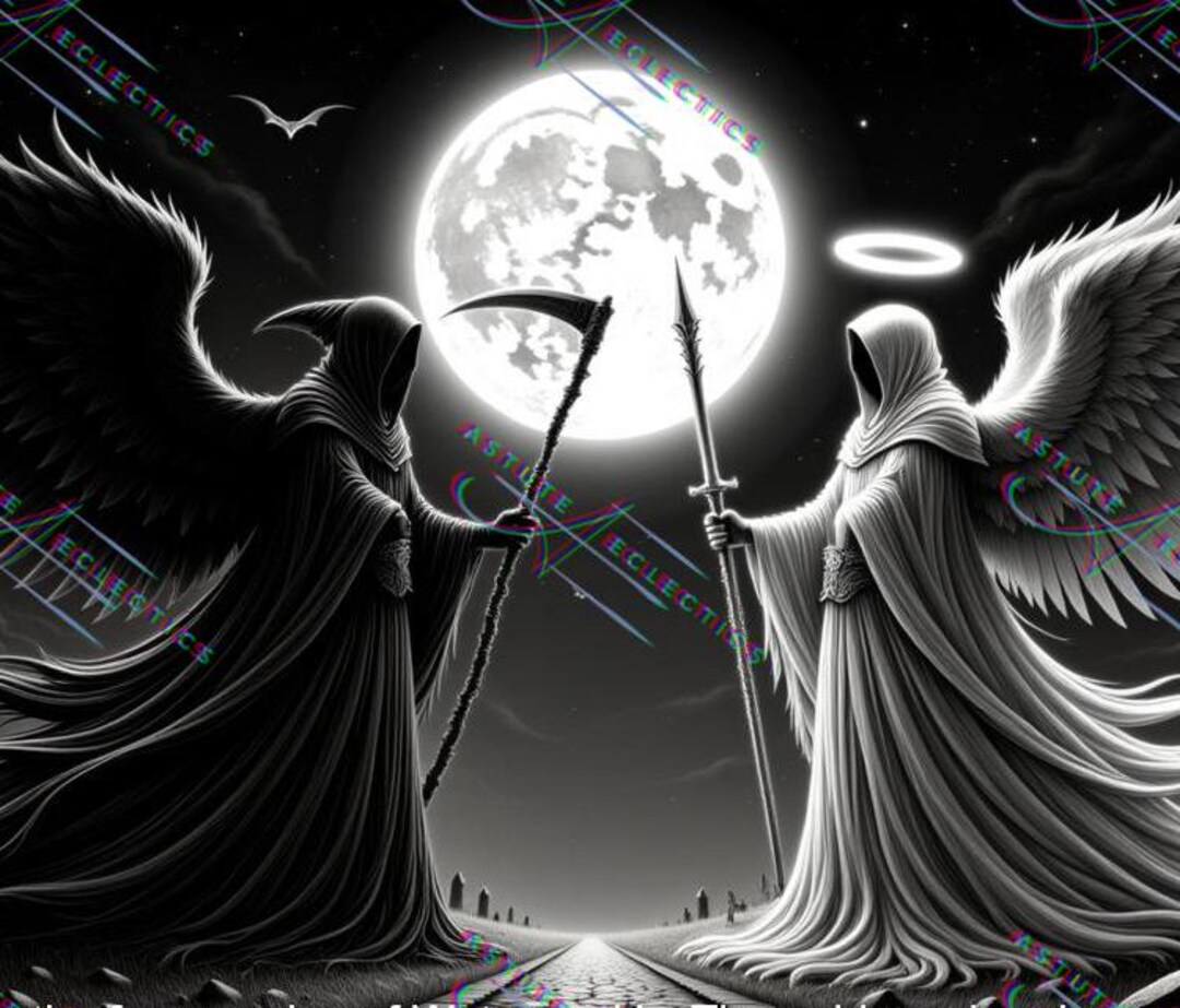 Angel Vs Reaper Image Design File - SVG - PNG - JPEG - Laser Engraving ...