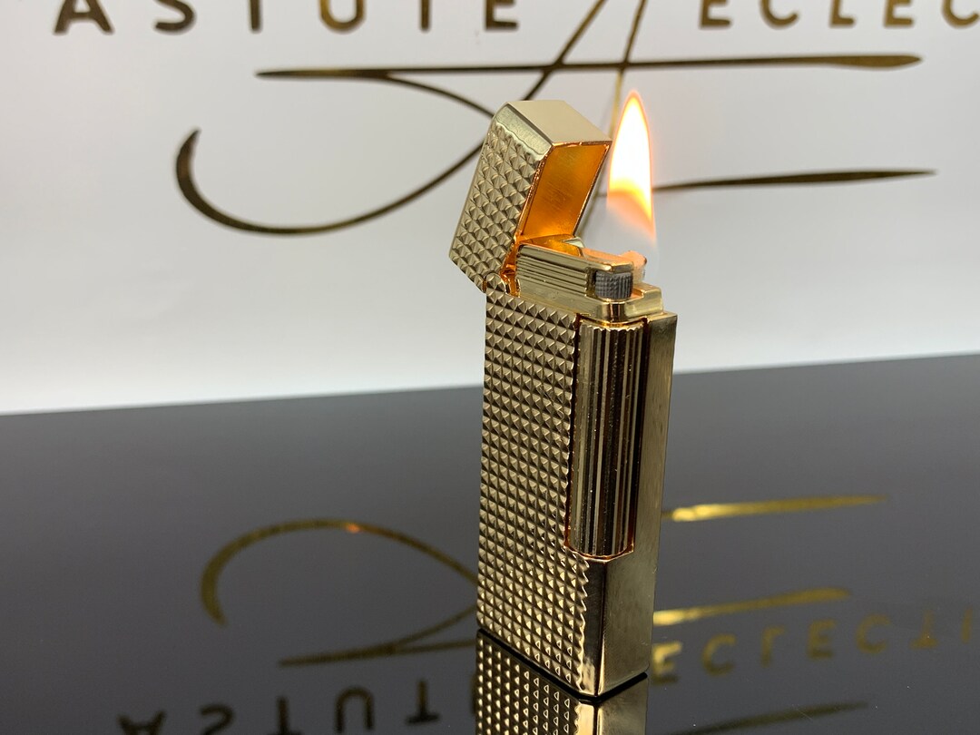 Luxury Slim Lighter, Gold Flip Top, Side Grind Flint With Refillable ...