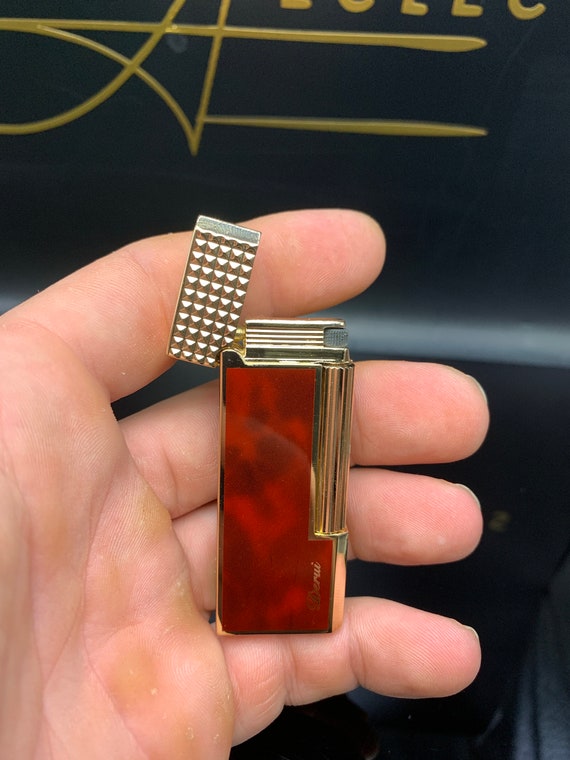 Slim Butane Lighter High End Red Flip Top With Side Grind Flint Refillable and Adjustable Flame Etsy UK