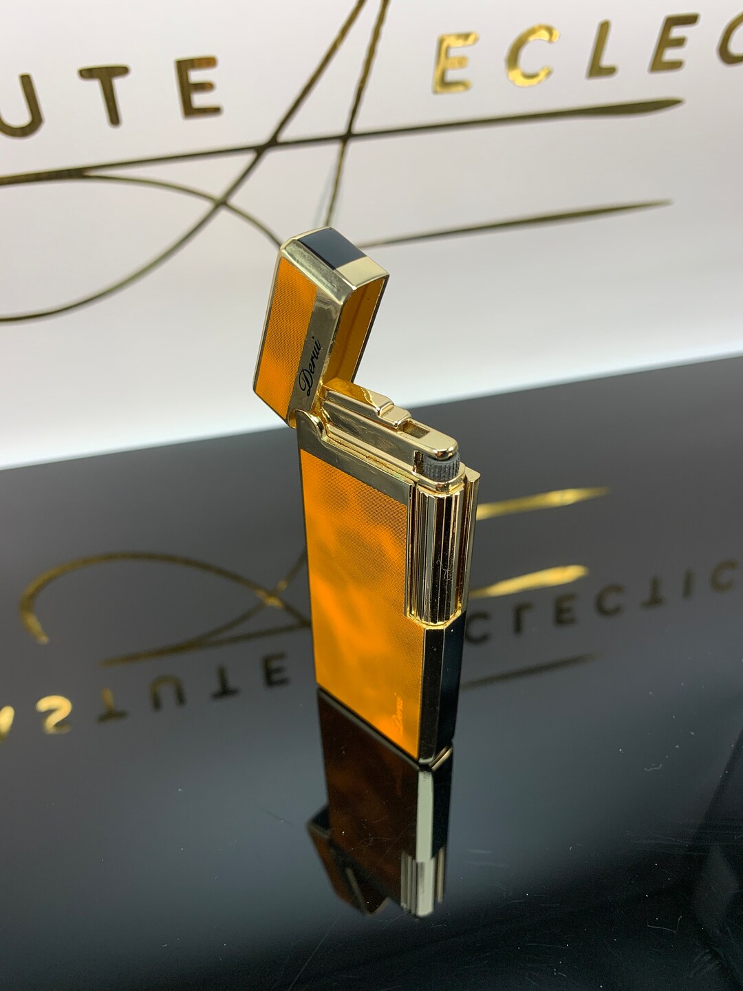 Deluxe Flint Lighter, Orange Flip Top Side Grind Flint Lighter ...