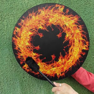 Vegan Shaman “fire Source” Drum, Deep Bass Healing Tool, Tunable Frame ...