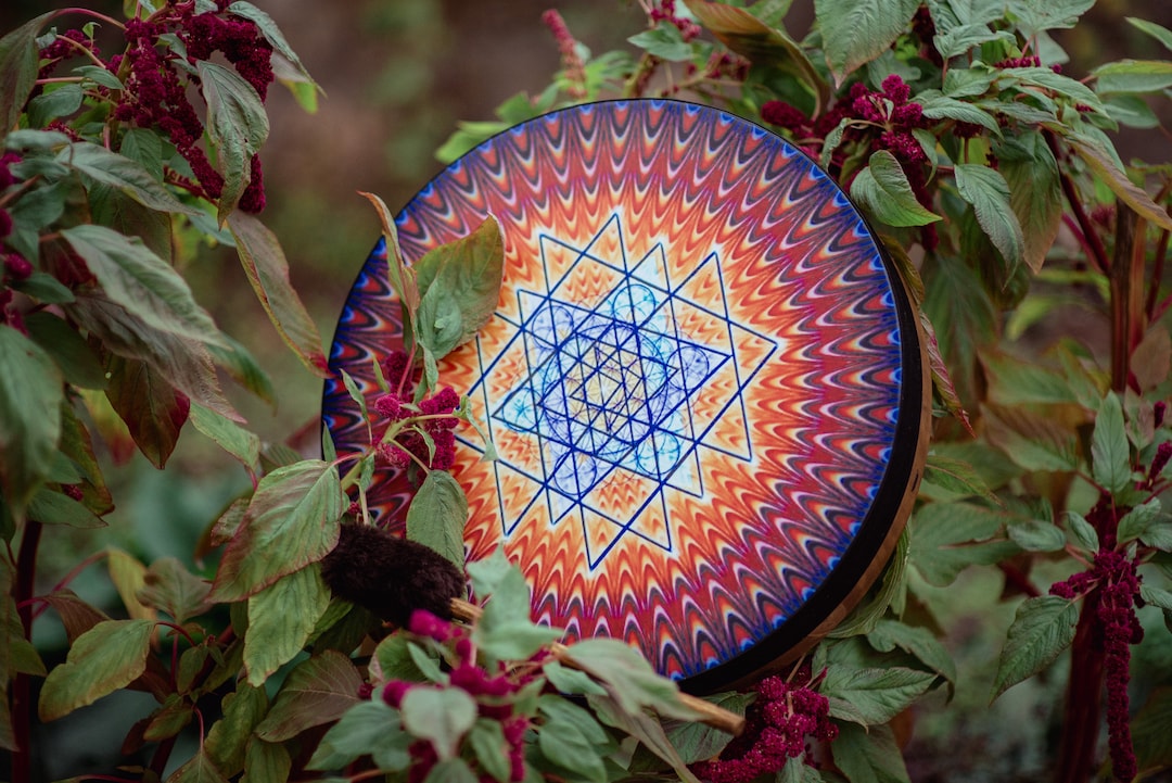 Sri Chakra Vegan Shaman Drum: Sacred Sound Healing, Water Resistant - Etsy