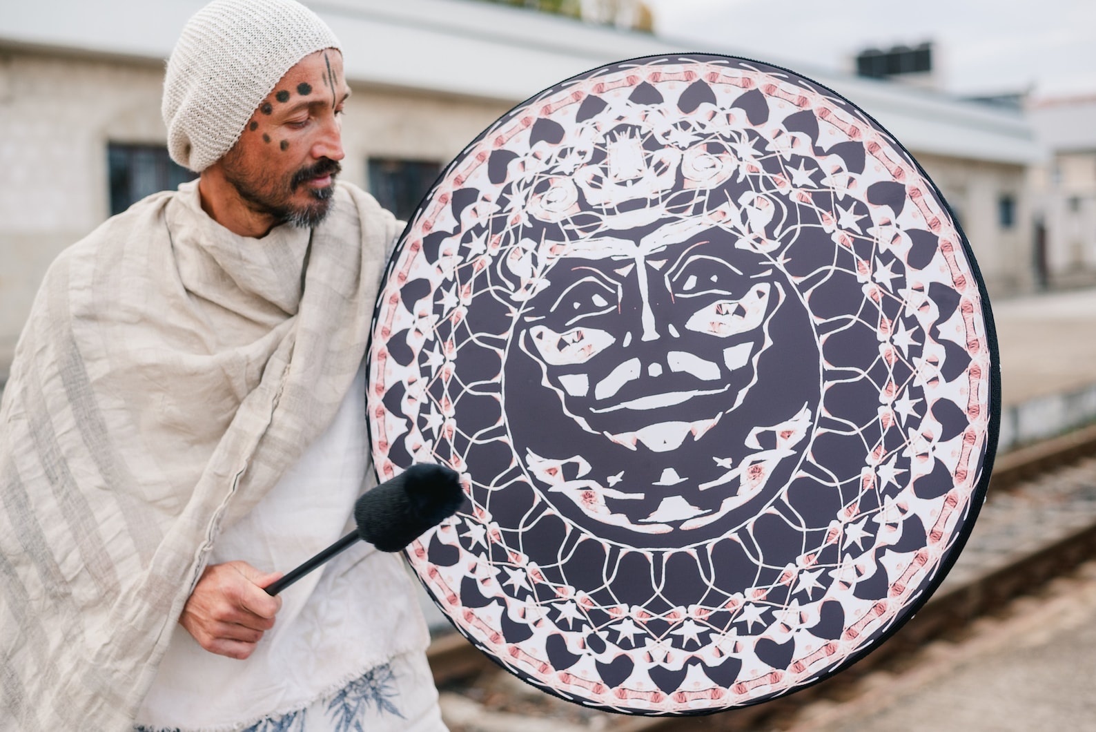28" Vegan Shaman Drum: Deep Bass Sound Healing Tool - Etsy