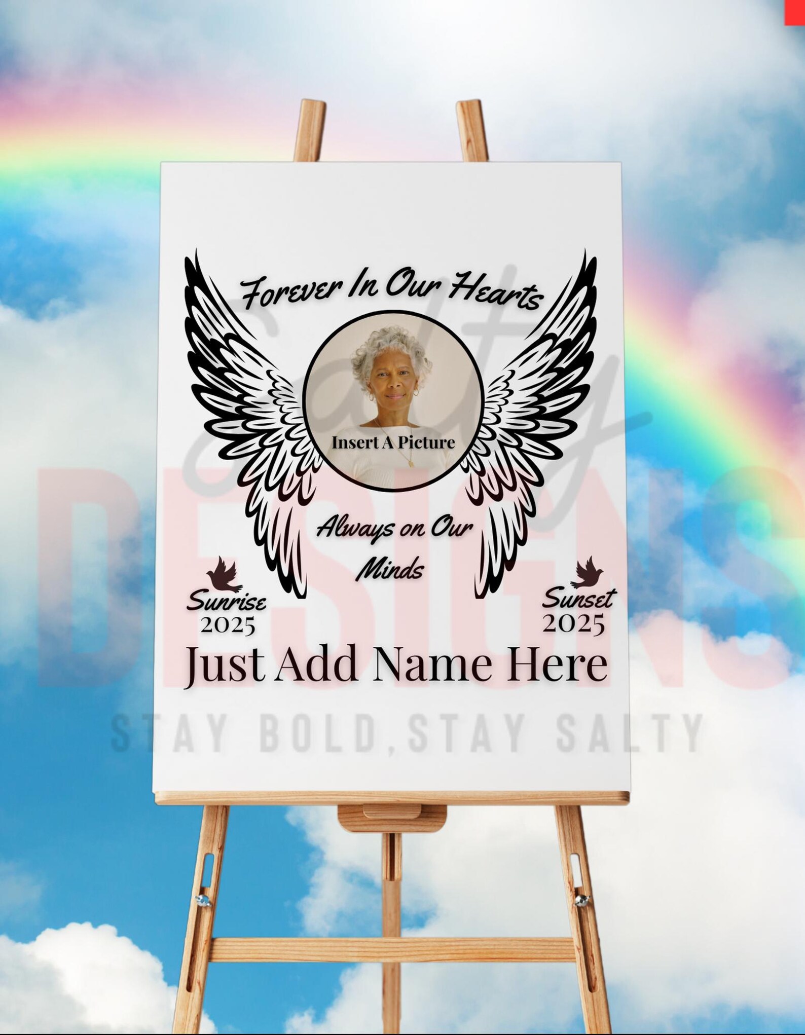 Memorial Photo Frame SVG & PNG | "forever in Our Hearts" Canva Template ...