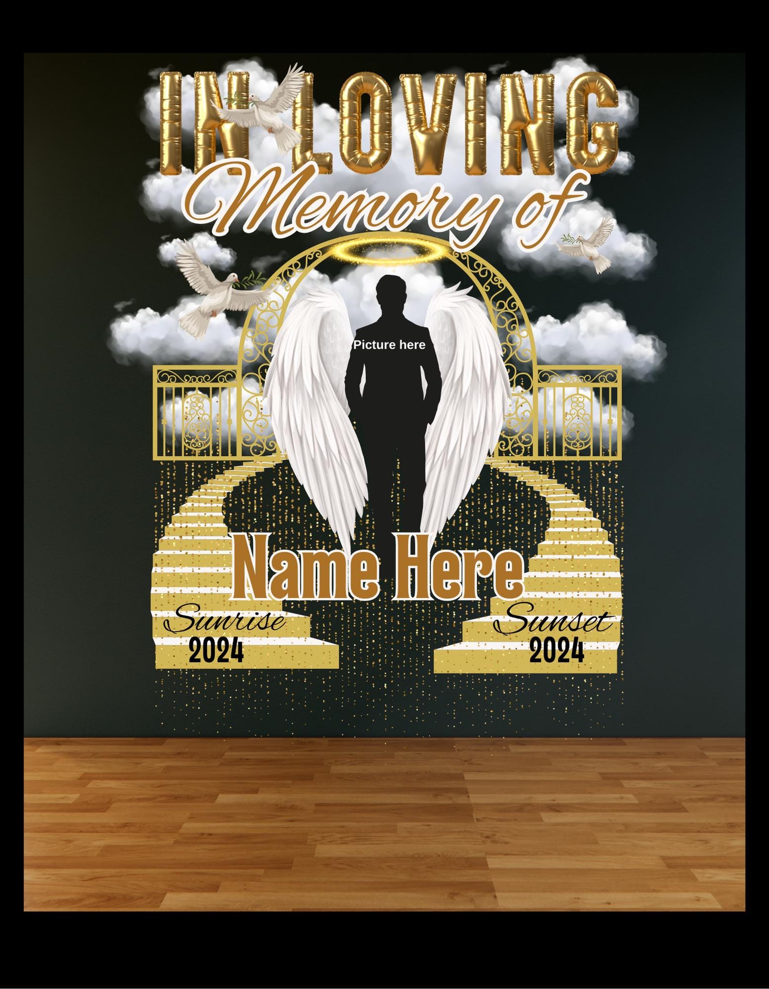 In Loving Memory Background PNG, Self Editable PNG Background, Memorial ...