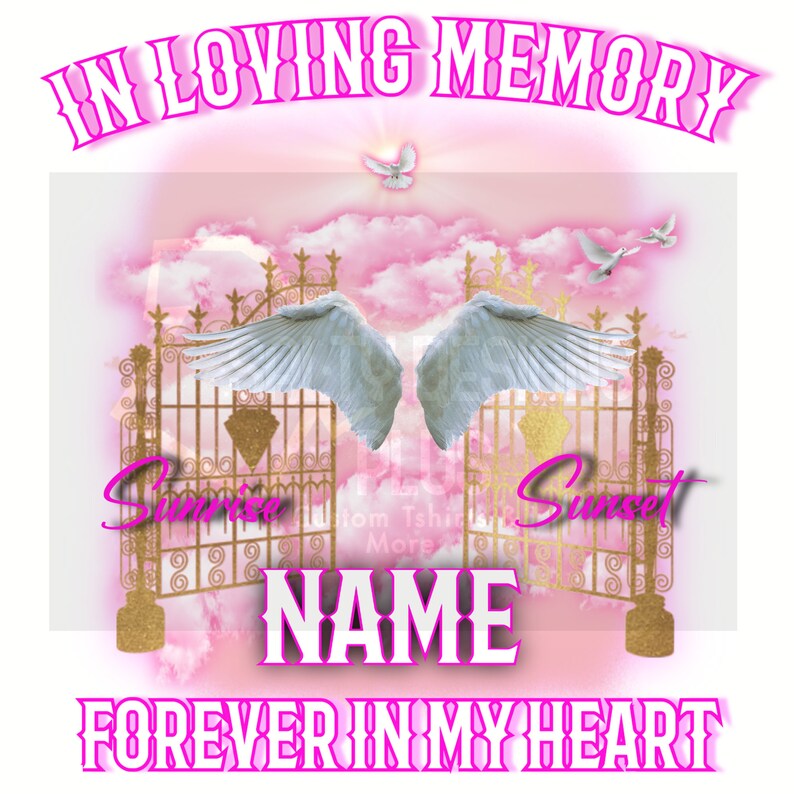 In Loving Memory Pink and White PNG, Forever in My Heart PNG, Insert ...