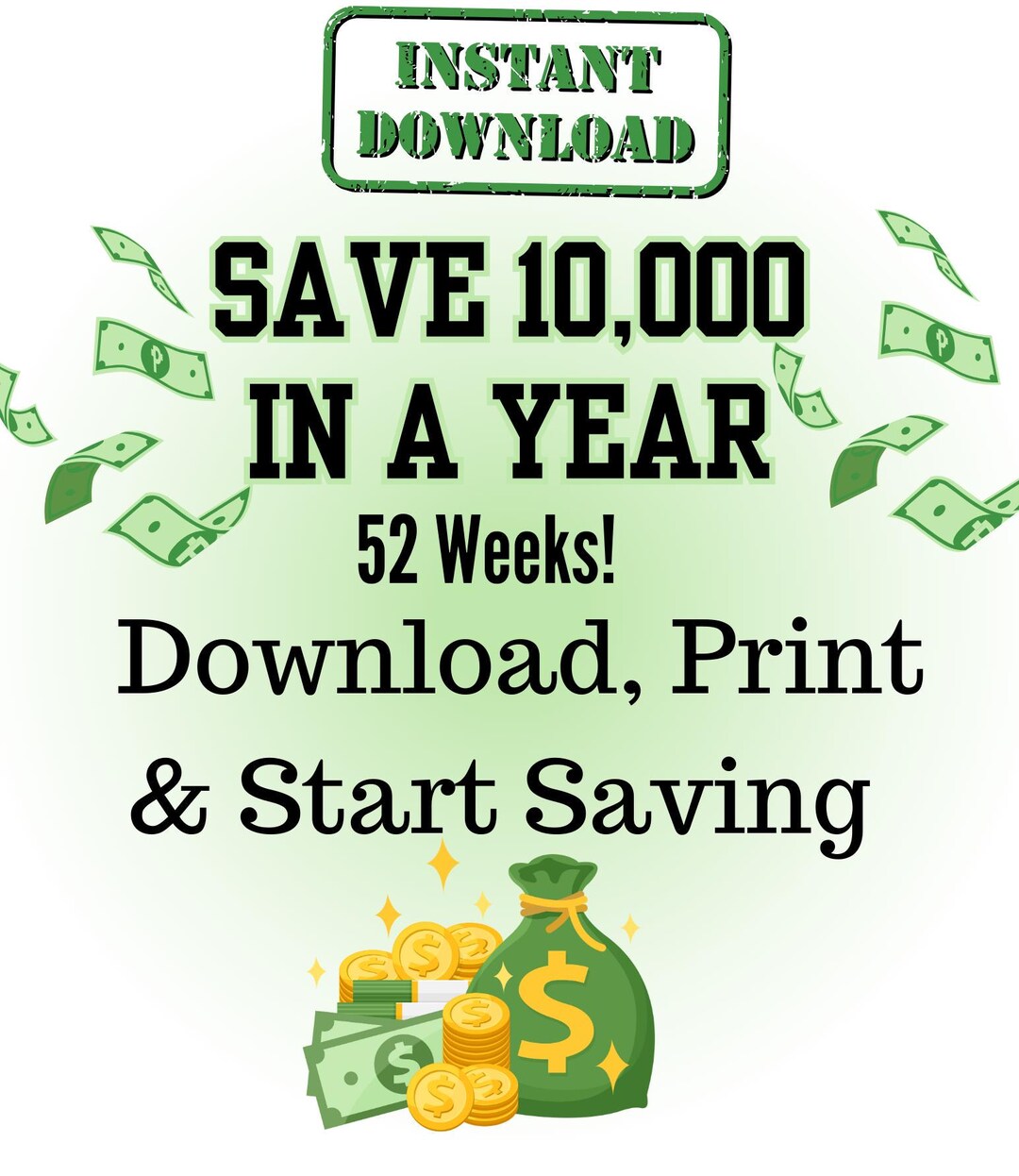 Weekly Saving Sheet, Download & Print Saving Sheets, Save 10000 in 52 ...