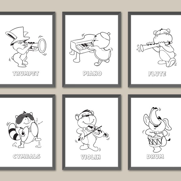 Black and White Instrument Art - Etsy