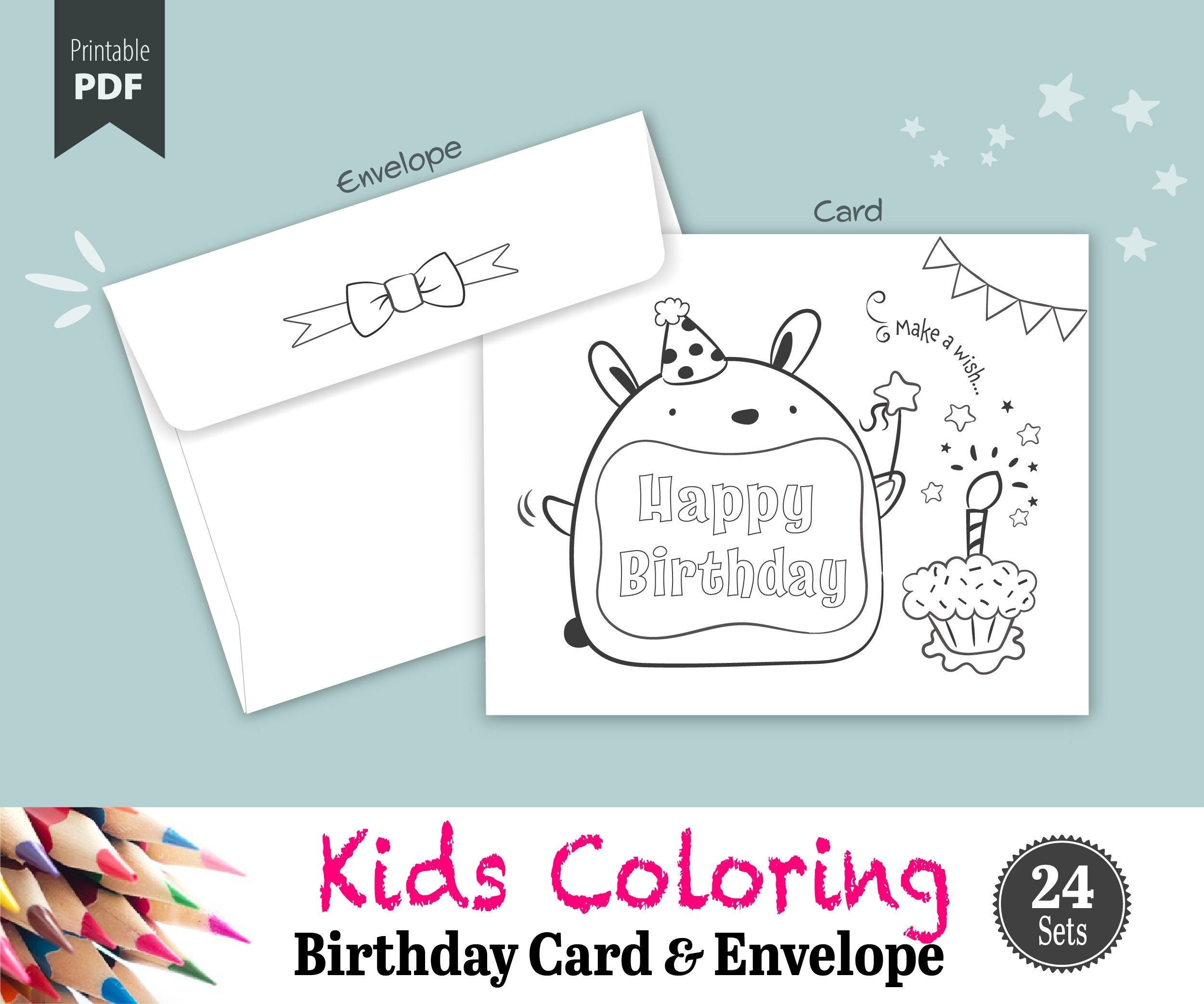 Fun Kids Birthday Printable, Cute Animal Birthday Card, Birthday Party ...