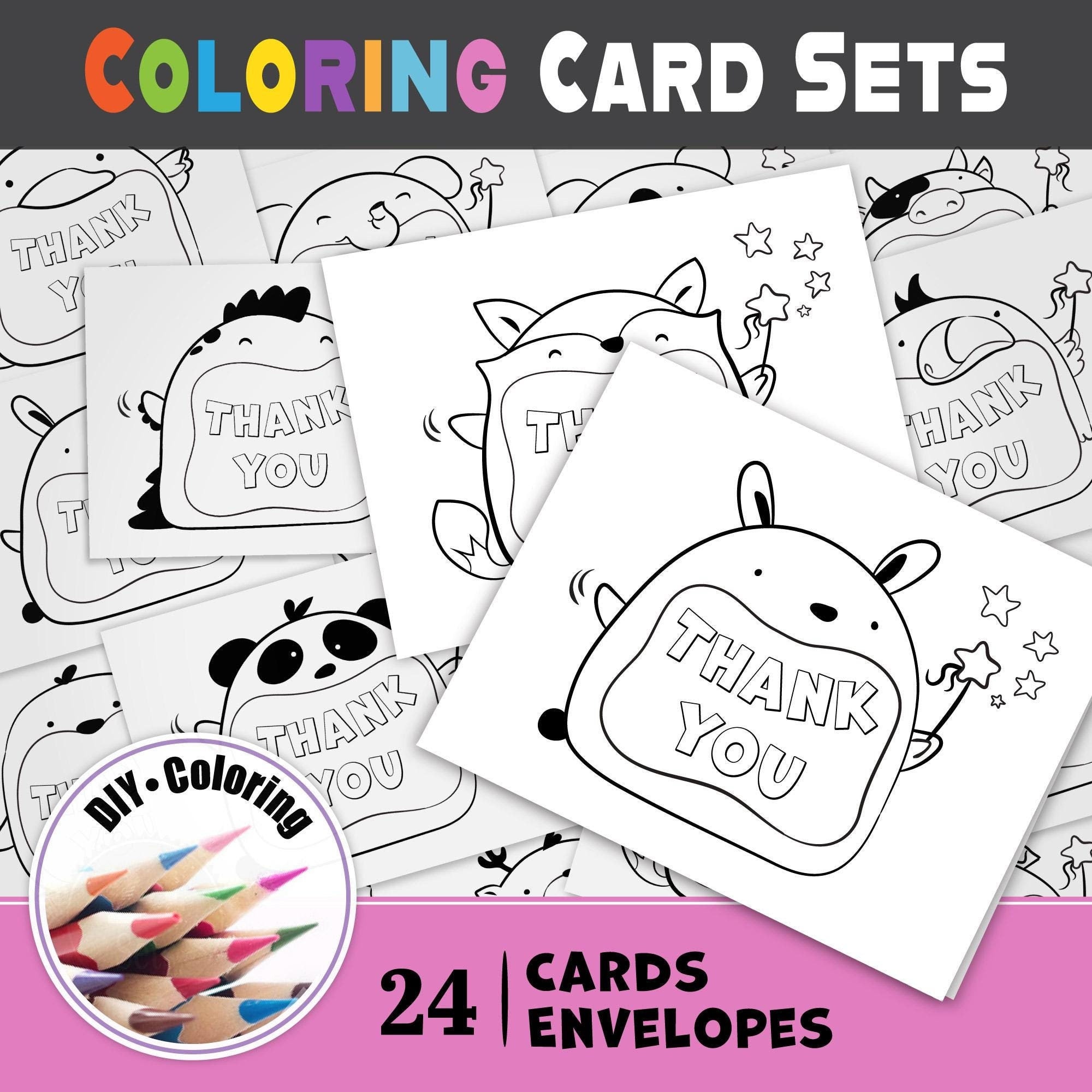 Fun Kids Thank You Card Printable, Cute Animal Fill-in Thank You Card ...