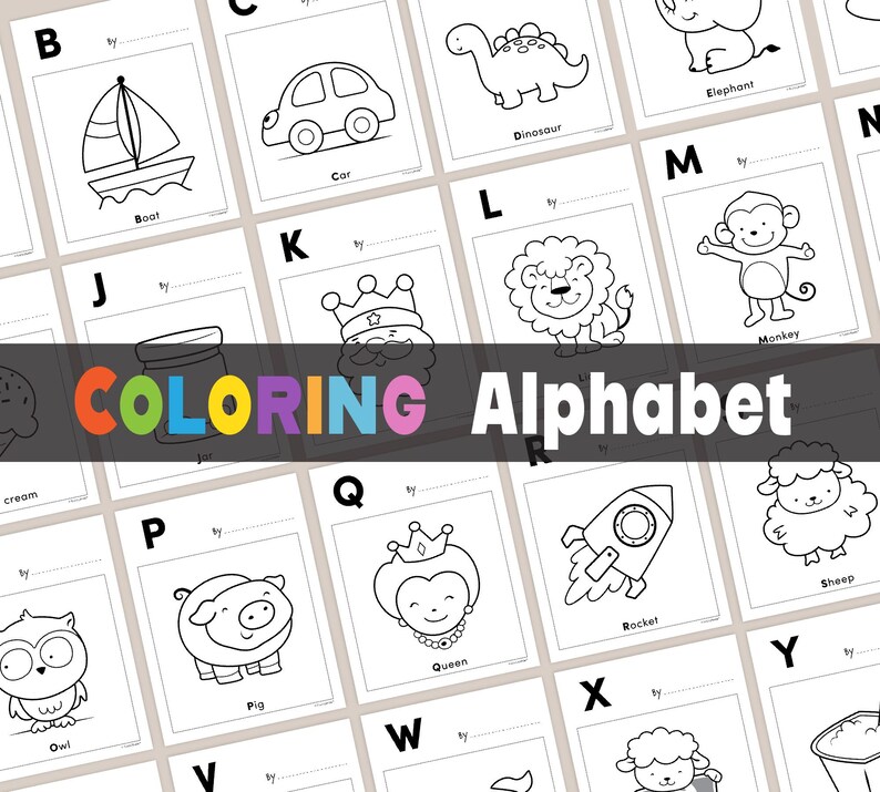 Printable ABC Coloring Flash Card, Homeschool Alphabet Printable ...