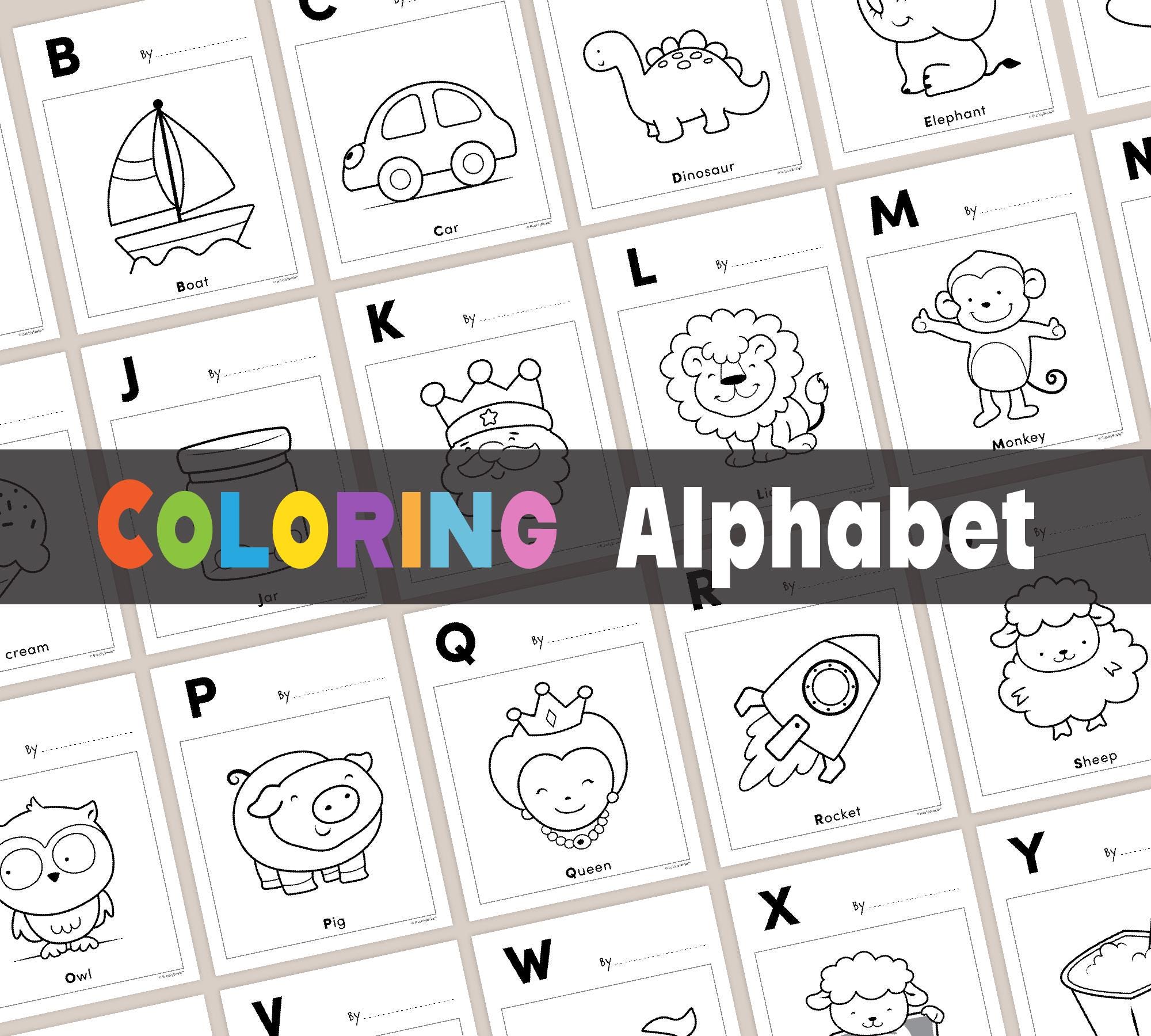 Printable ABC Coloring Flash Card, Homeschool Alphabet Printable ...