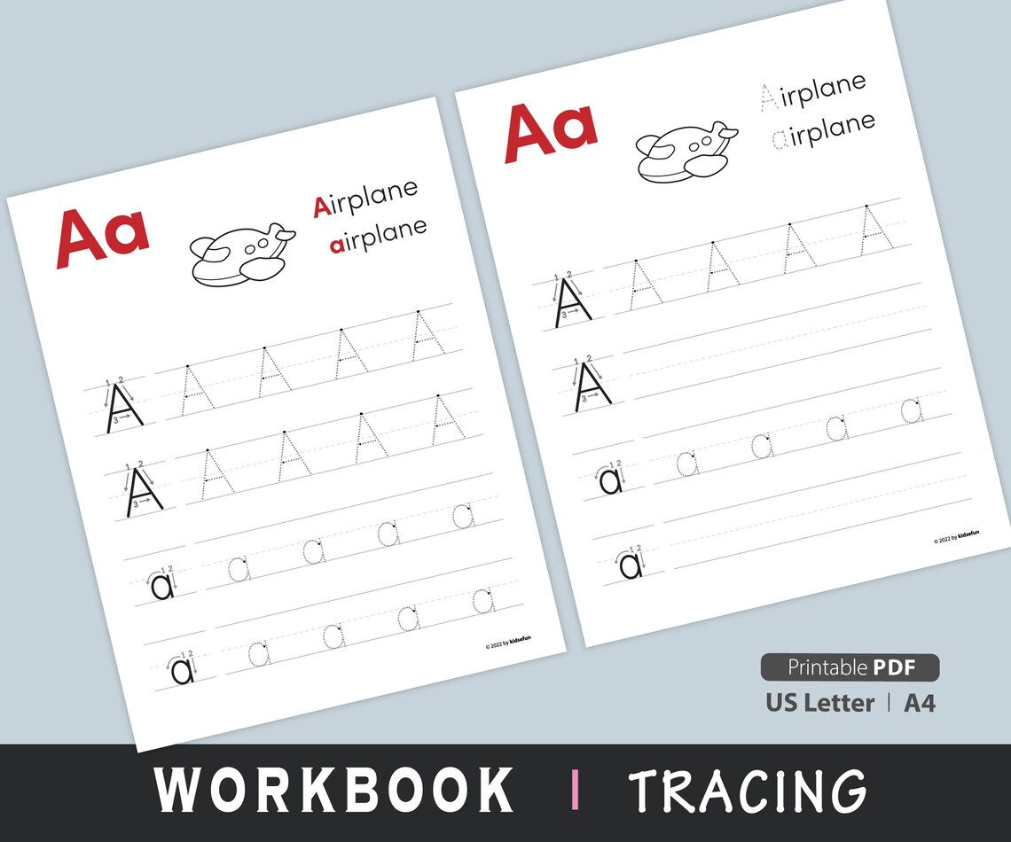 4 Sets of Fun & Easy Hand Writing Alphabet PDF, ABC Preschool Uppercase ...