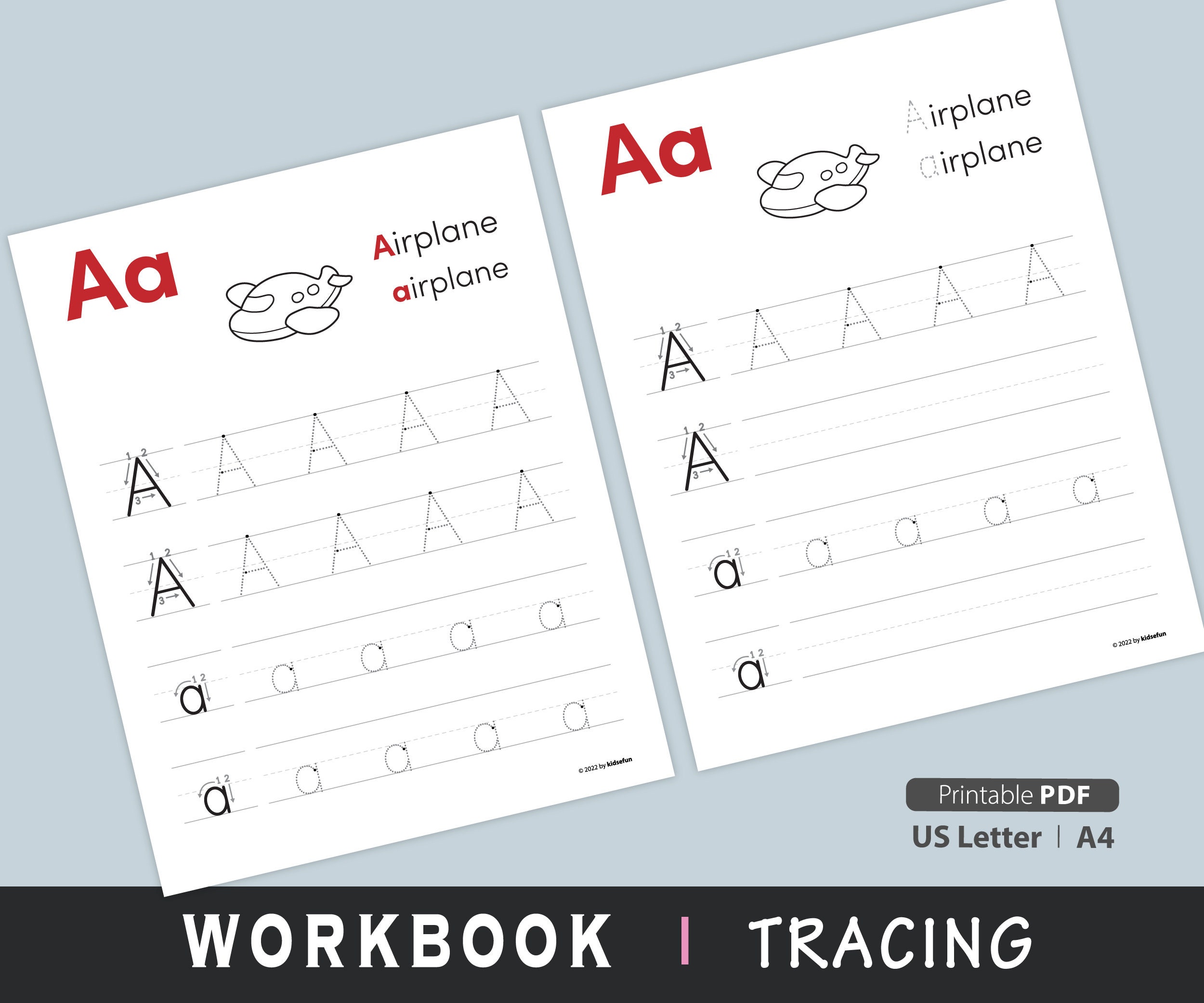 4 Sets of Fun & Easy Hand Writing Alphabet PDF, ABC Preschool Uppercase ...