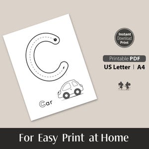 Toddler ABC Poster With DIY Fun, One Letter a Day Alphabet, Beginning ...